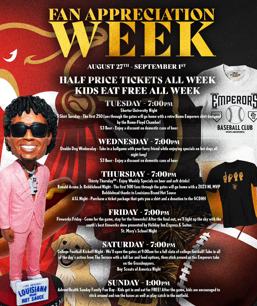 ROME EMPERORS CELEBRATE FAN APPRECIATION WEEK | WLAQ-AM