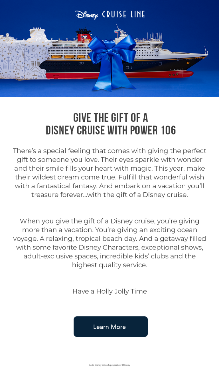 Give the Gift of a Disney Cruise with Power 106 | KPWR-FM