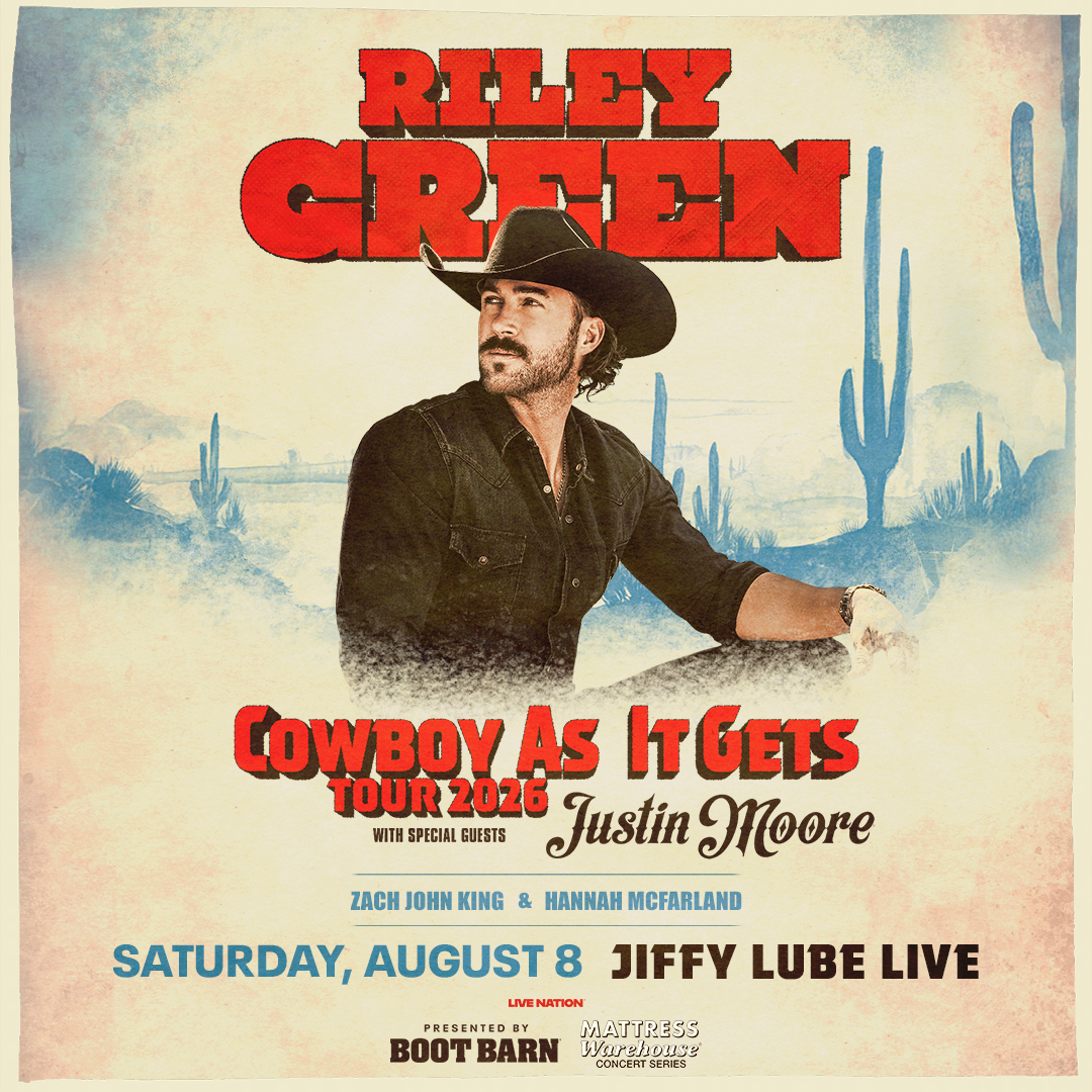 Riley Green | Cowboy As It Gets Tour 2026 | Saturday Aug. 8th | Jiffy ...