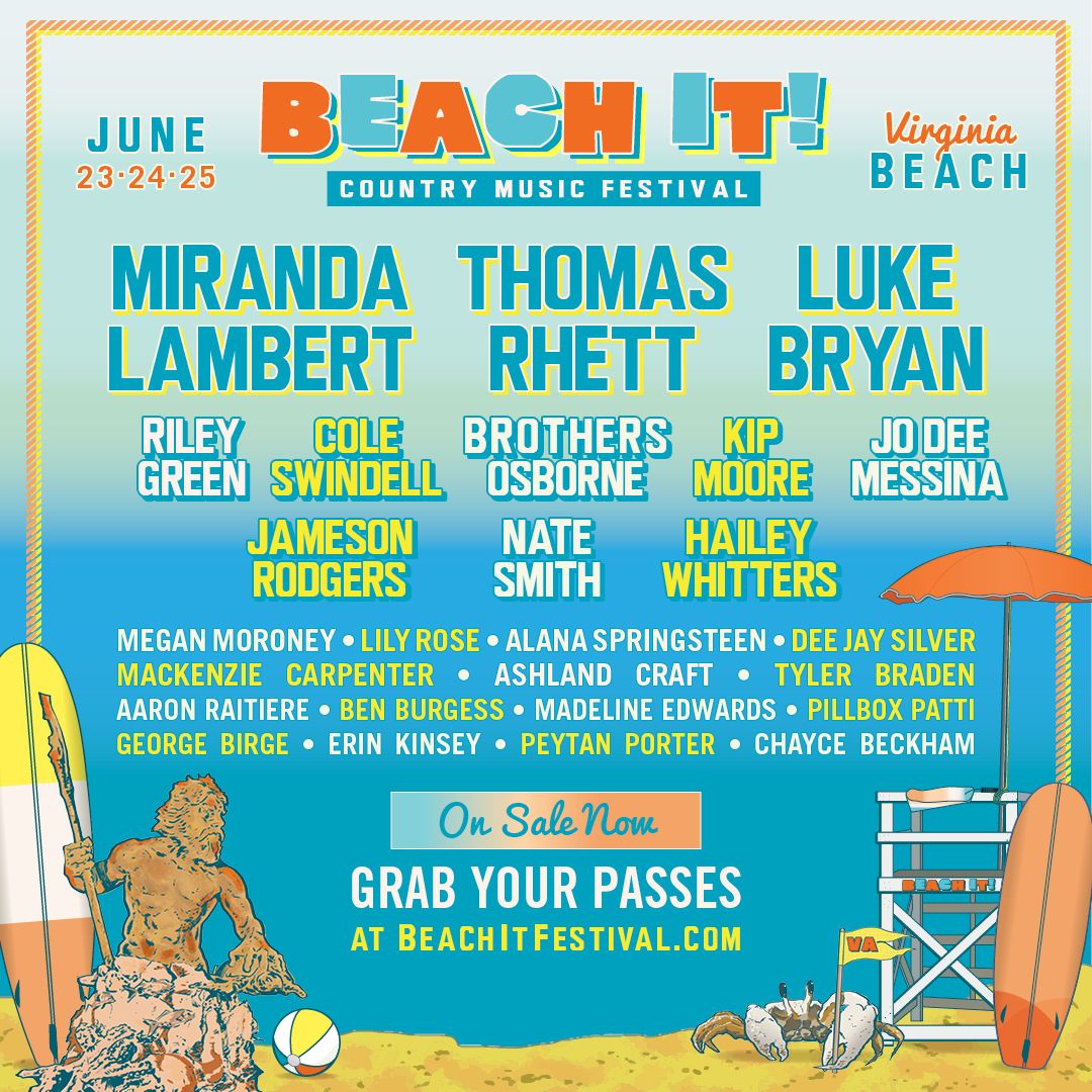 BEACH IT! Country Music Festival in VA Beach: June 23-24-25 | WHTE-FM 2