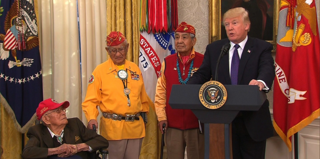 President Trump Makes ‘Pocahontas’ Crack at Event Honoring Navajo Code ...