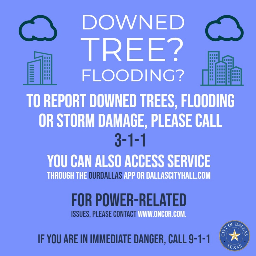 City of Dallas Urging Residents to Report Storm Damage to 311 | News ...