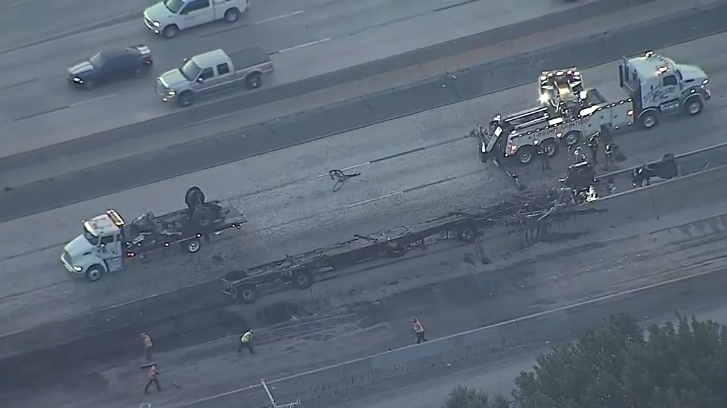 Fort Worth Police Officer Hit While Responding to Fiery Tractor-Trailer Crash on I-35W | News ...