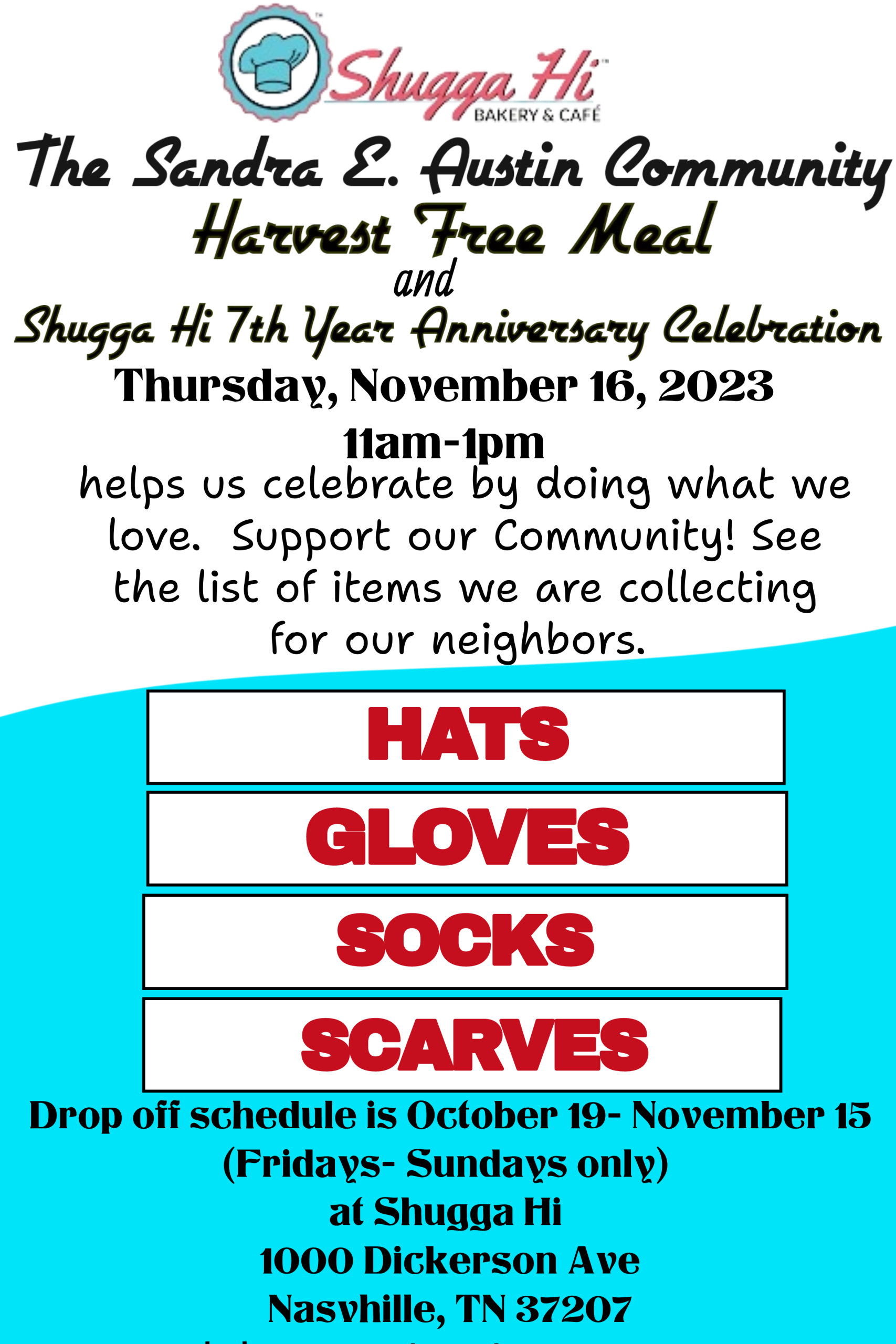 11/16/23 Sugga Hi Cafe x Sandra E. Austin Community Harvest Meal | 92Q ...