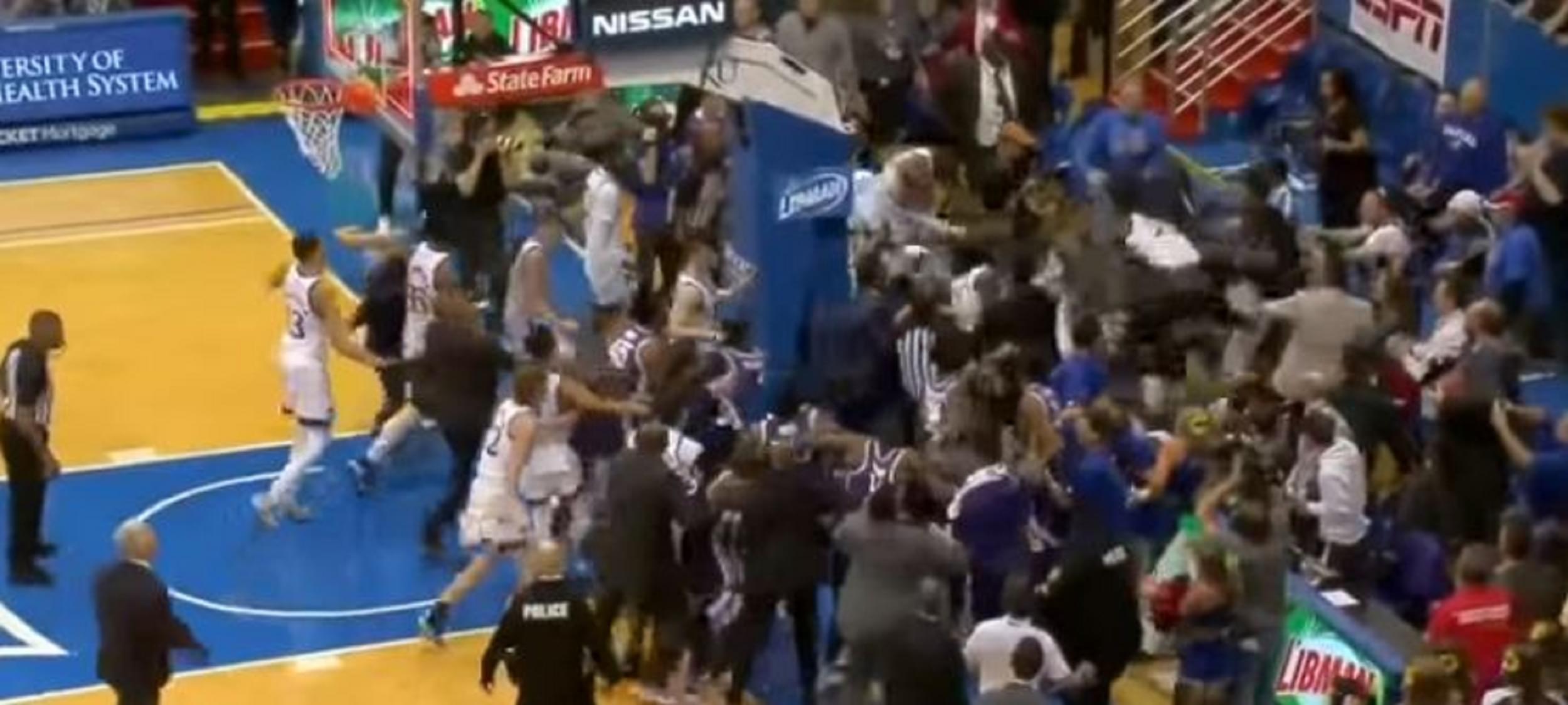 Massive brawl takes between two college basketball teams | WLAV-FM