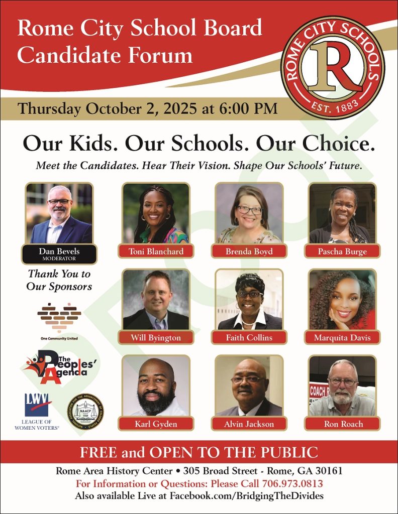 Rome School Board candidate forum set for October 2 | WRGA